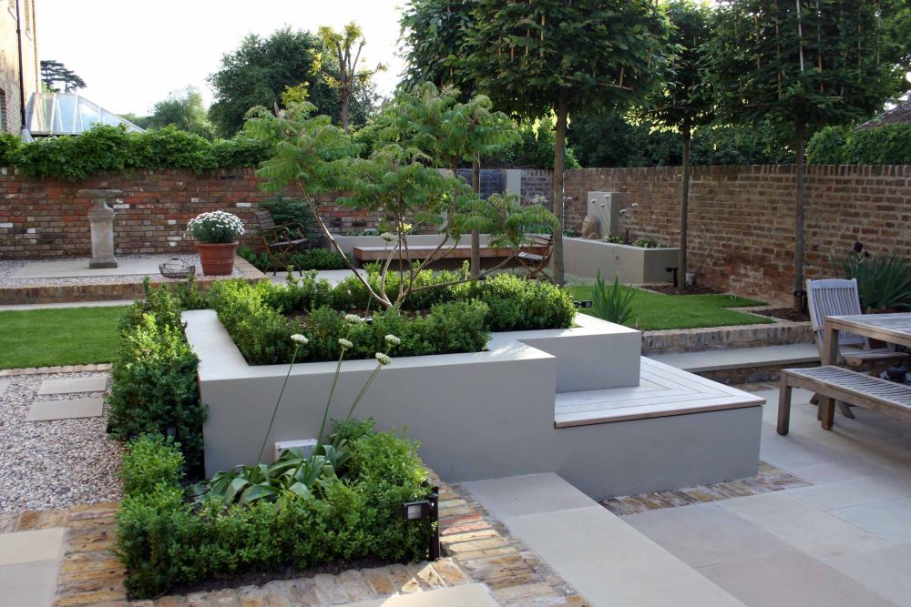 Multi Level Linear Garden Hertfordshire designed by Kate Gould