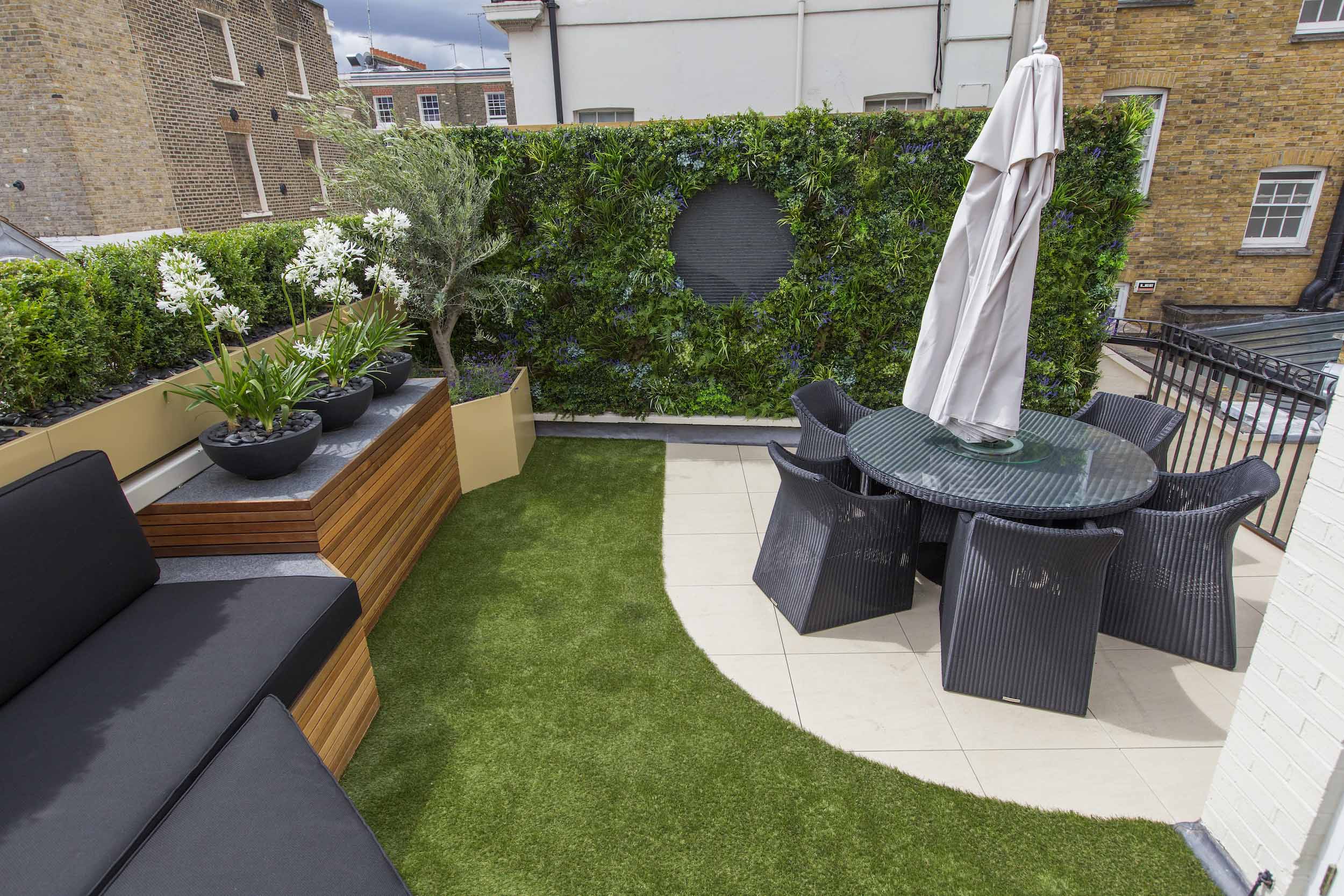 Vibrant Funky Roof Terrace Garden Vistafolia Artificial Green Walls
