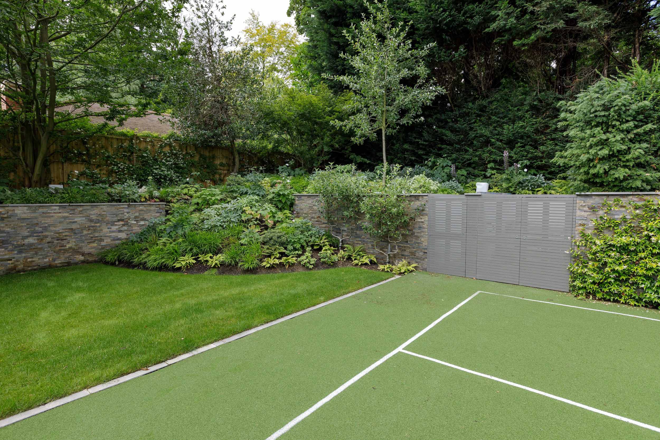 Large Family Garden Design Tennis Court Outdoor Kitchen Terrace